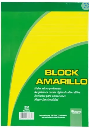 Block Media Carta Cuadros Amarillo X50 Hojas Marfil – Papeleria ...