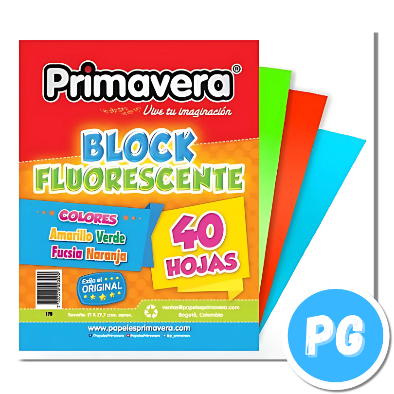 Block Primavera Carta Fluorecente Surtido – Papeleria Grancentral San ...
