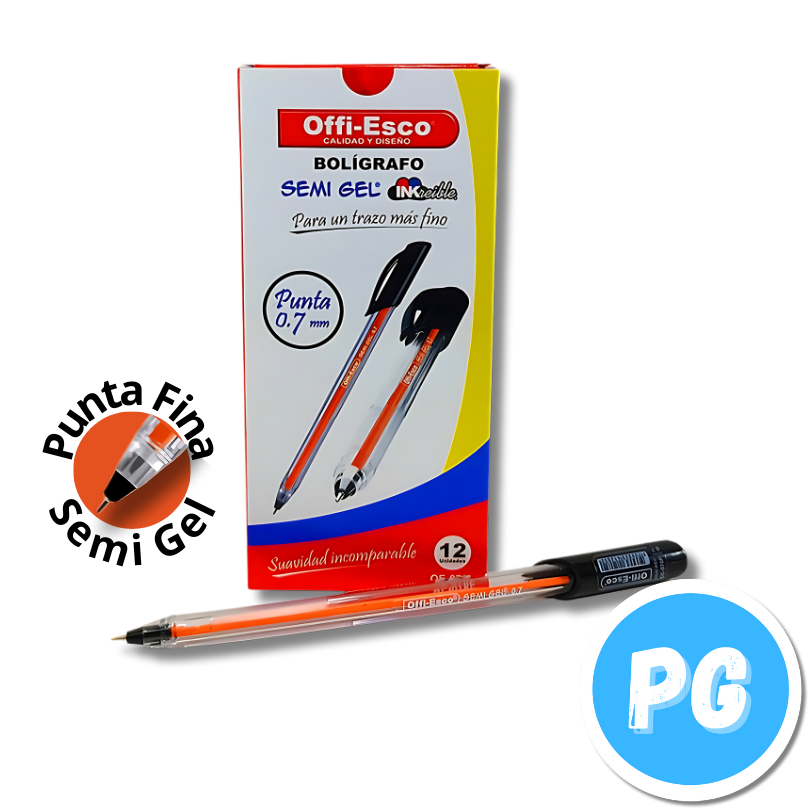 Caja De Esfero Offiesco 0.7mm Semigel X12 Unds Negro De Tapa OE 076 – Papeleria Grancentral San ...