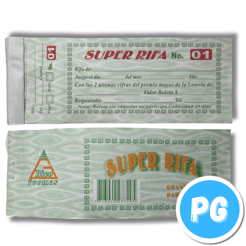 Talonario Rifa Grande 99 Puestos – Papeleria Grancentral San Victorino